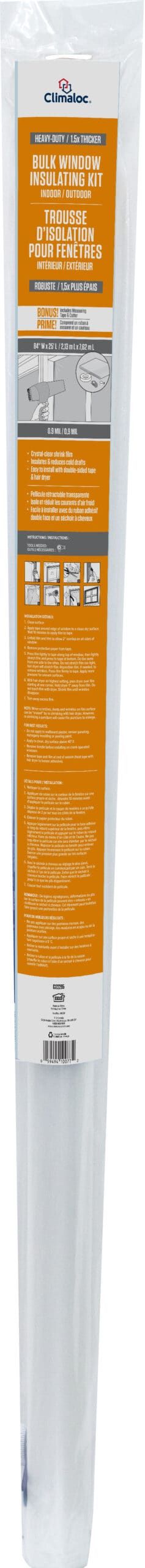 HEAVY-DUTY BULK WINDOW INSULATING KIT FOR PATIO DOOR Indoor/Outdoor ...