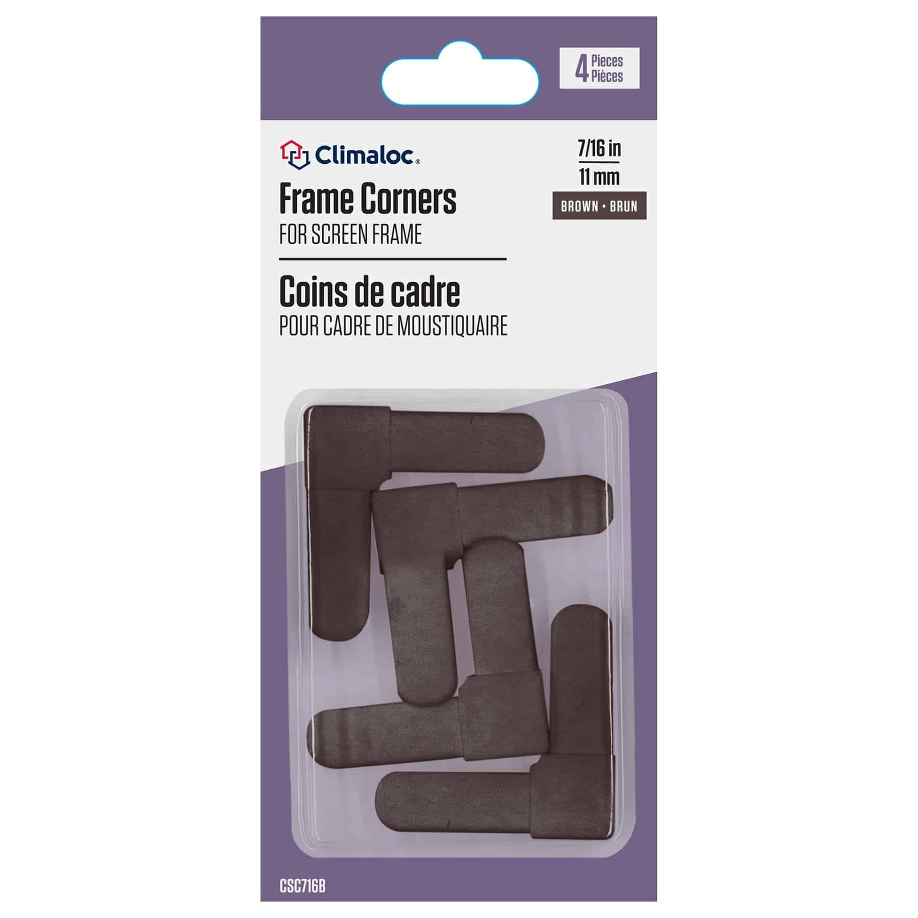 Frame Corners For Screen Frame 7/16in Brown - Climaloc Solutions